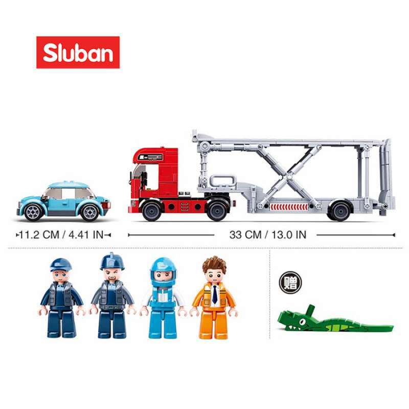Promo Mainan Brick Lego Sluban Town Truk Pengangkut Mobil M38 B0880 ...