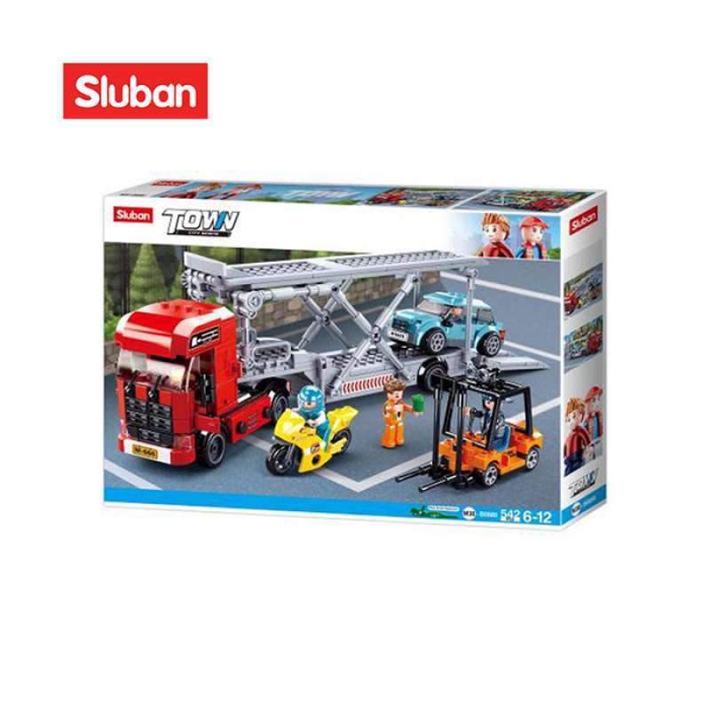 Promo Mainan Brick Lego Sluban Town Truk Pengangkut Mobil M38 B0880 ...