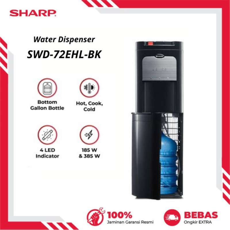 Promo Sharp Water Dispenser Bottom Loading Swd-72ehl-bk Diskon 23% Di ...