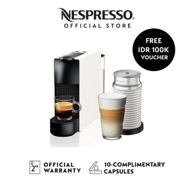 Promo Nespresso Essenza Mini C30 Coffee Machine, White With Aeroccino3 ...