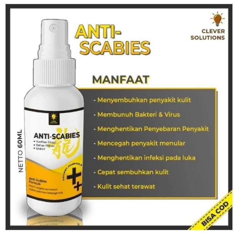 Jual Clever Solutions - Anti Scabies 60 Ml (obat Jamur Kucing, Obat Kulit Scabies, Demodex ...