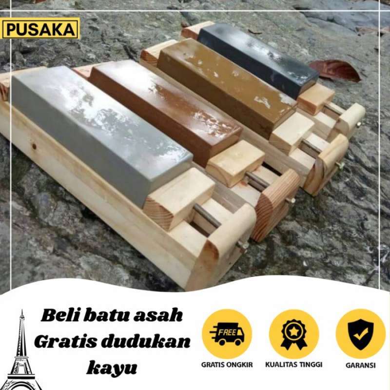 Jual Batu Asah/batu Asah Alam Satu Paket/pengasah Golok/alat Pengasah ...