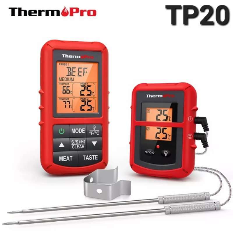 Jual Thermopro Tp20 90m Remote Wireless Kitchen Bbq Thermometer Dual ...