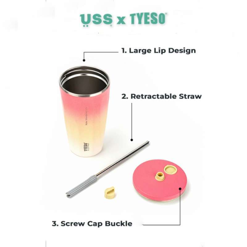 Jual Uss X Tyeso Tumbler 600ml Stainless Steel Free Sedotan Resmi Di Seller Reaver - Cengkareng ...