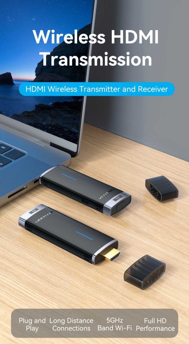 Jual Vention Hdmi Extension Display Wireless Dongle Hdmi Transmitter ...