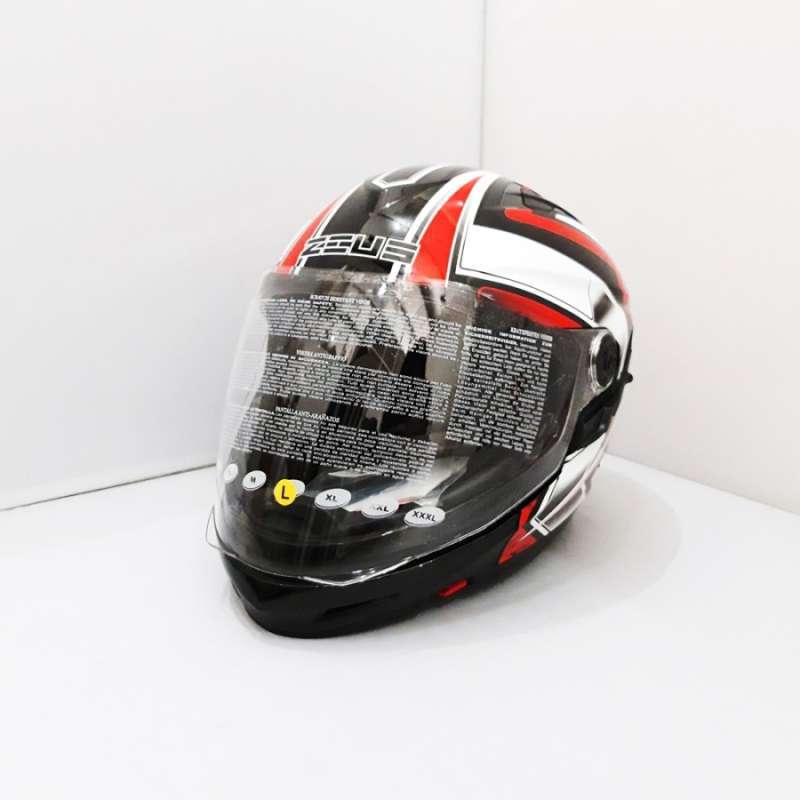 Promo Promo Kemerdekaan Helm Zeus Zs-613c Black Aj6 Red + Chinbar ...