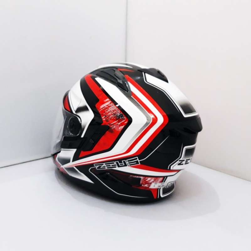 Promo Promo Kemerdekaan Helm Zeus Zs-613c Black Aj6 Red + Chinbar ...