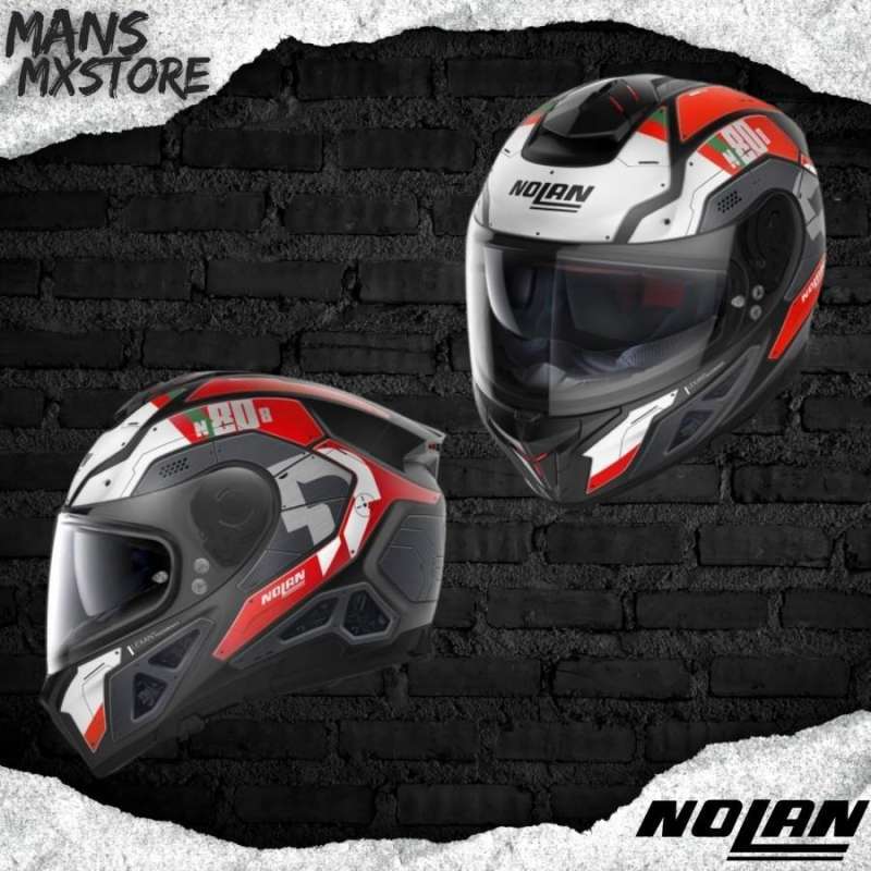 Jual Helm Nolan N80.8 Starscream 035 Flat Black White Red Di Seller ...