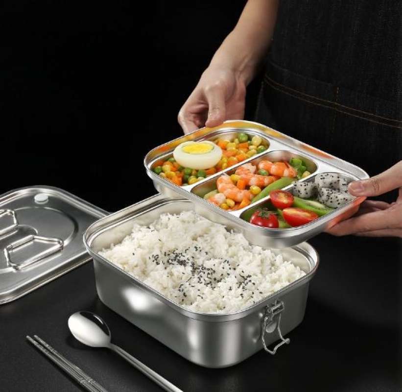 Jual Kotak Tempat Makan Stainless Steel Lunch Box Bento Sekat Anti ...