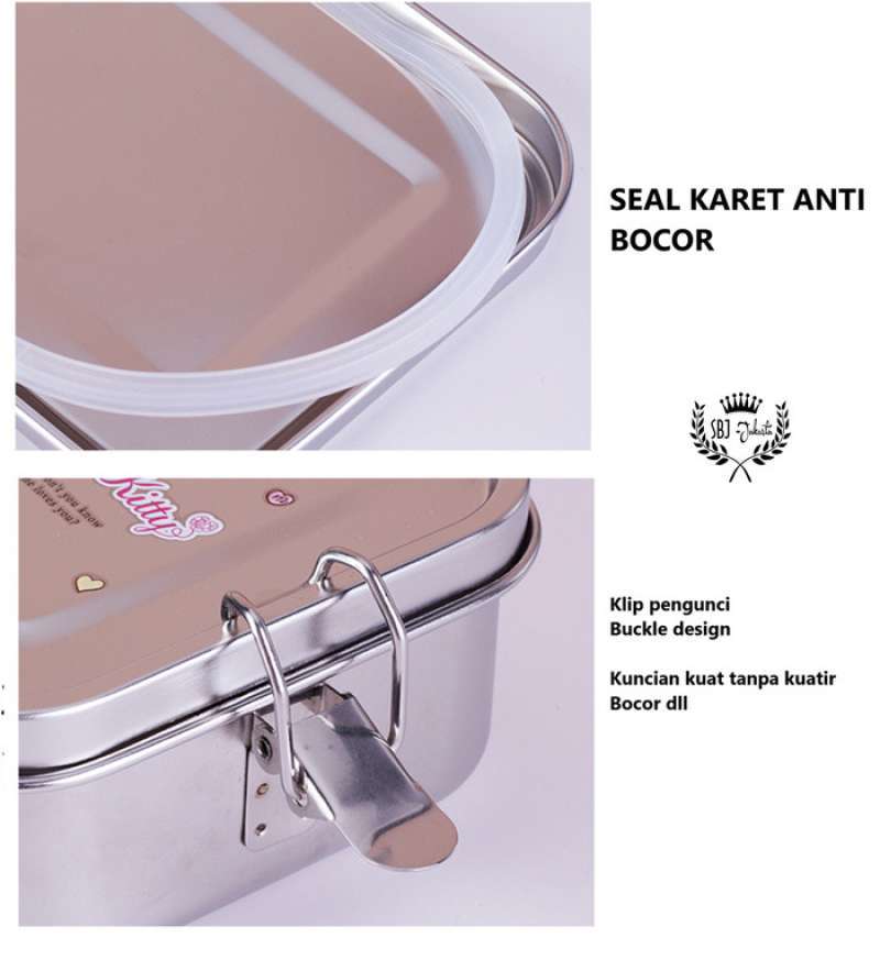 Jual Kotak Makan Full Stainless Sus 304 Lunch Box Tempat Makan Kuromi ...