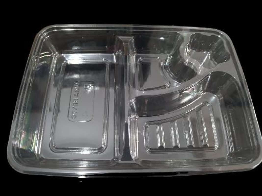 Jual Mika Bento Bening Sekat 4 / Tempat Makan Transparan / Isi 25 Set ...