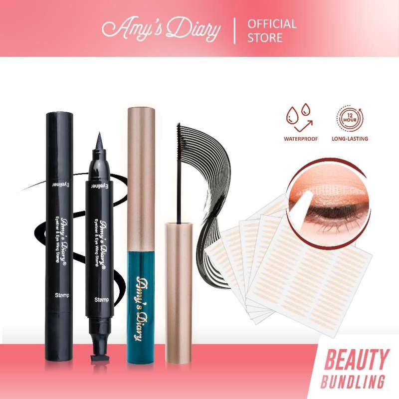 Promo Amy's Diary 3pcs Set Eyes Make Up Beauty Bundle Maskara Eyeliner Plus Skott Mata Double ...