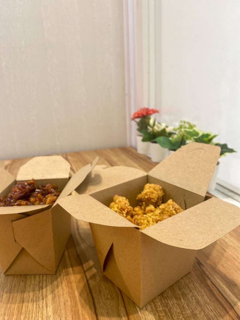 Jual Food Pail Brown/kraft ; Rice Box ; Kotak Makanan / Kotak Nasi Size ...