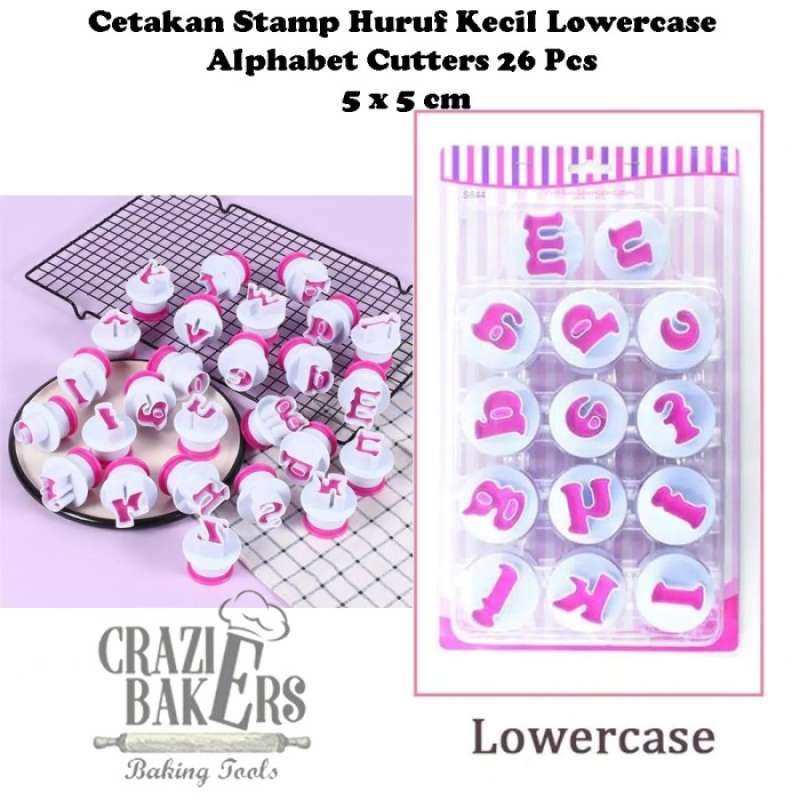 Jual Cetakan Huruf Kecil Alphabet/alfabet Lowercase Cutter 26 Pcs Set ...