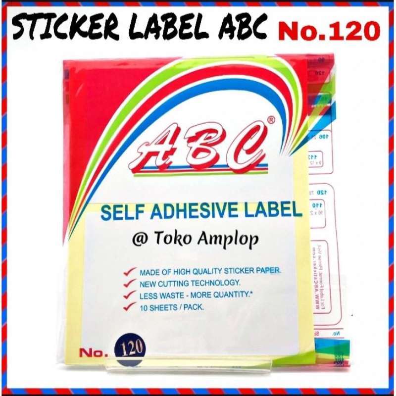Jual Sticker Labels Abc No.120 (self Adhesive Label) / Label Undangan ...