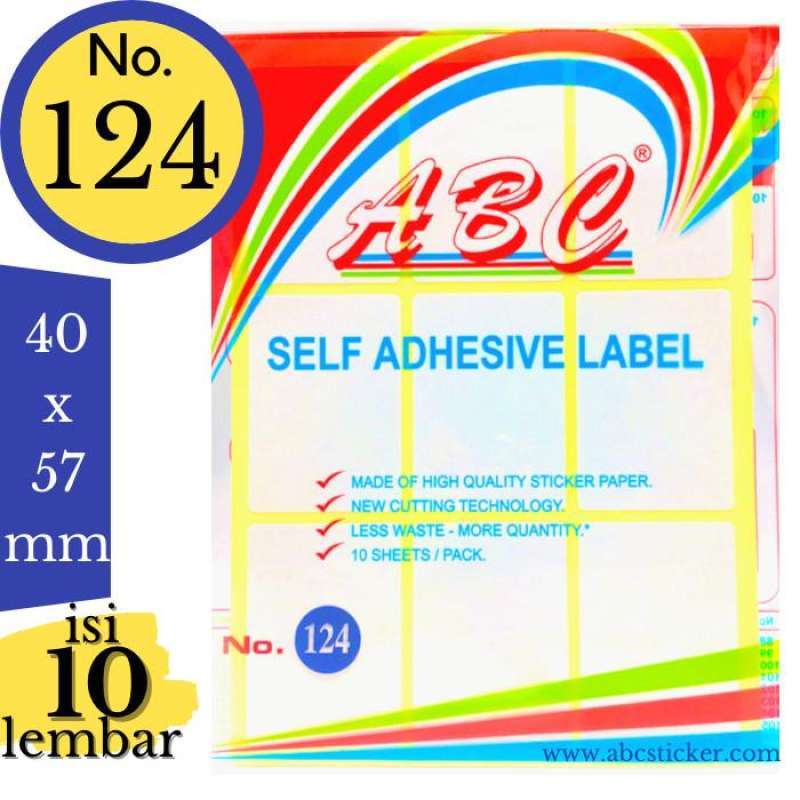 Jual Sticker Labels Abc No.124 (self Adhesive Label) / Label Undangan ...