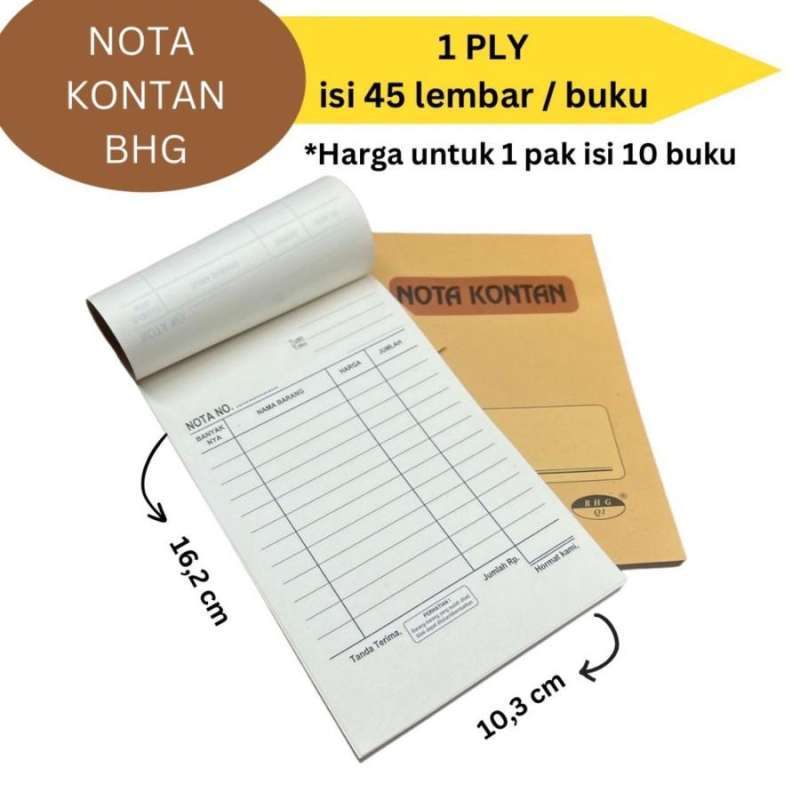 Jual Nota Kontan 1 Ply Isi 10 Buku - Notakontanbhg Di Seller ...