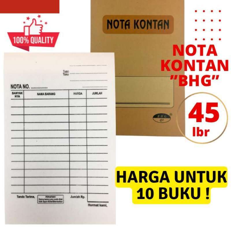 Jual Nota Kontan 1 Ply Isi 10 Buku - Notakontanbhg Di Seller ...