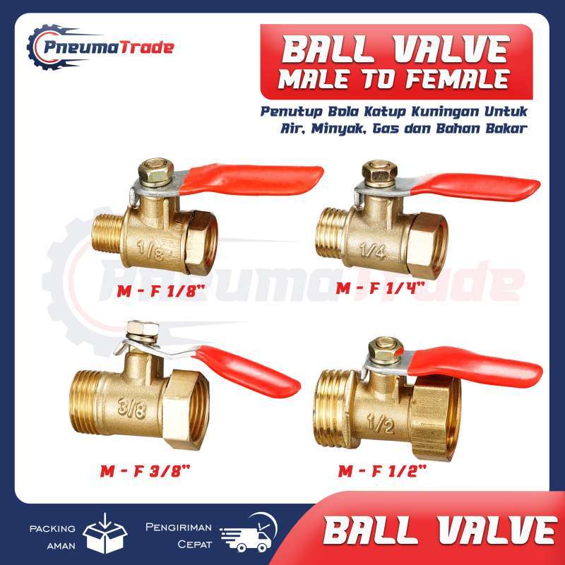 Promo Stop Kran / Keran Kuningan Multiguna | Ball Valve Kuningan Drat Male To Female (m-f) Sama ...