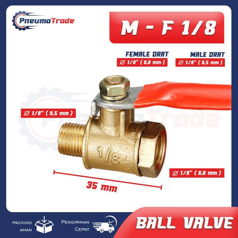 Promo Stop Kran / Keran Kuningan Multiguna | Ball Valve Kuningan Drat Male To Female (m-f) Sama ...