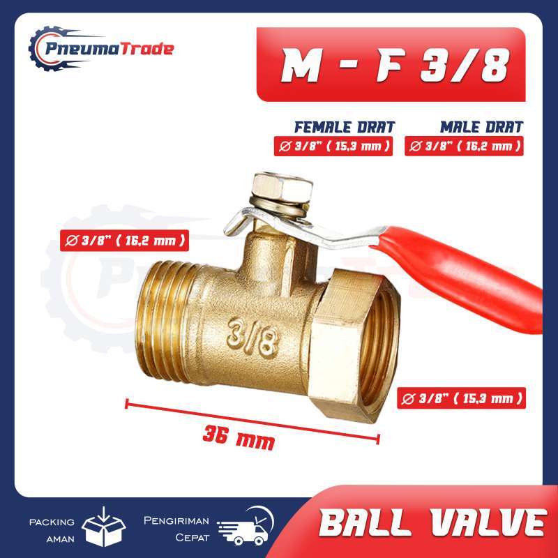 Promo Stop Kran / Keran Kuningan Multiguna | Ball Valve Kuningan Drat Male To Female (m-f) Sama ...