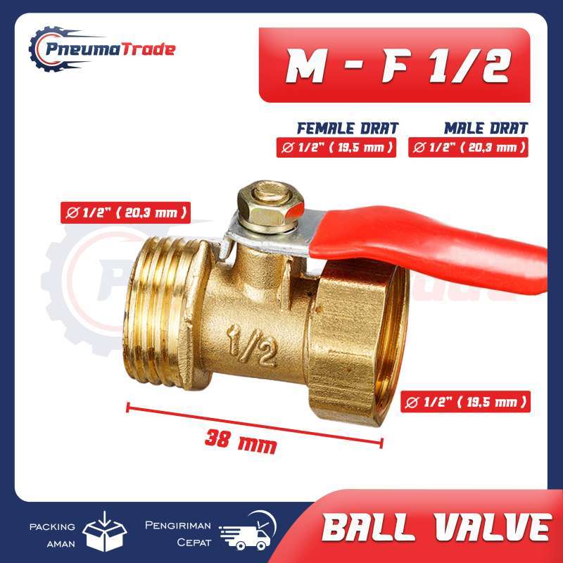 Promo Stop Kran / Keran Kuningan Multiguna | Ball Valve Kuningan Drat Male To Female (m-f) Sama ...