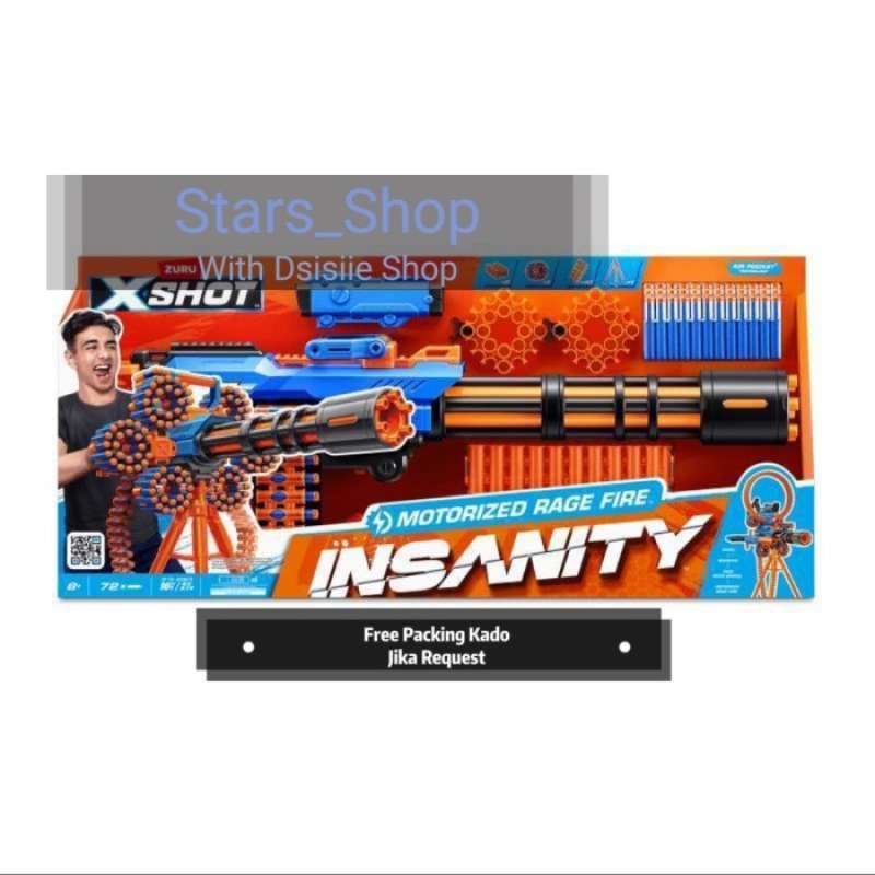 Promo Zuru X Shot Insanity Motorized Rage Fire 72 Darts Original Diskon ...