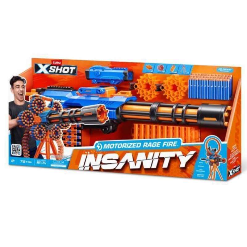 Promo Zuru X Shot Insanity Motorized Rage Fire 72 Darts Original Diskon ...