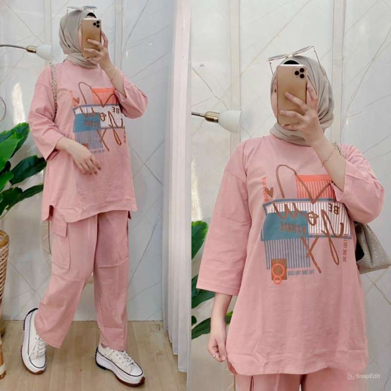 Promo Setelan Cargo Jumbo Wonby Set Bahan Kaos Katun Combed 24s ...