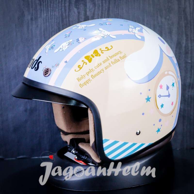 Jual Helm Retro Classic Mds Magnum Cinnamoroll #3 | Cream | Model Bogo ...