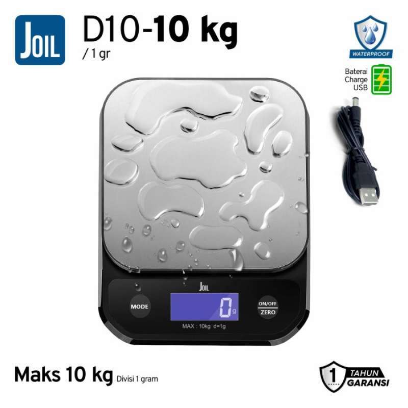 Jual Timbangan Digital Waterproof Dapur Charge 5kg/0,1g 10kg/1g - Joil D10 - D1 5kg/0.1 Cas Di ...