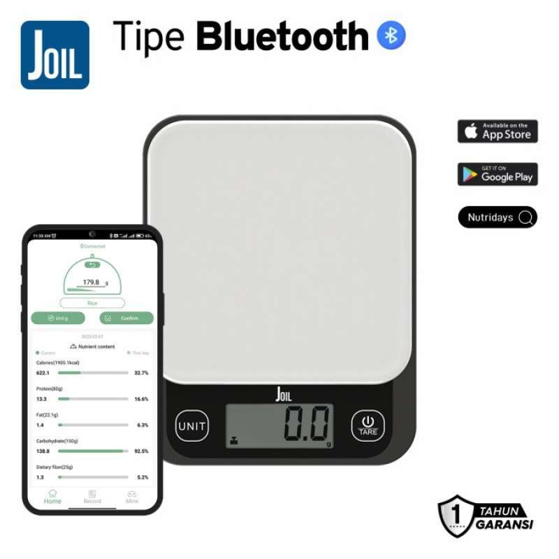 Jual Timbangan Makanan Kalori Diet Bluetooth Smart Food Scale Digital ...