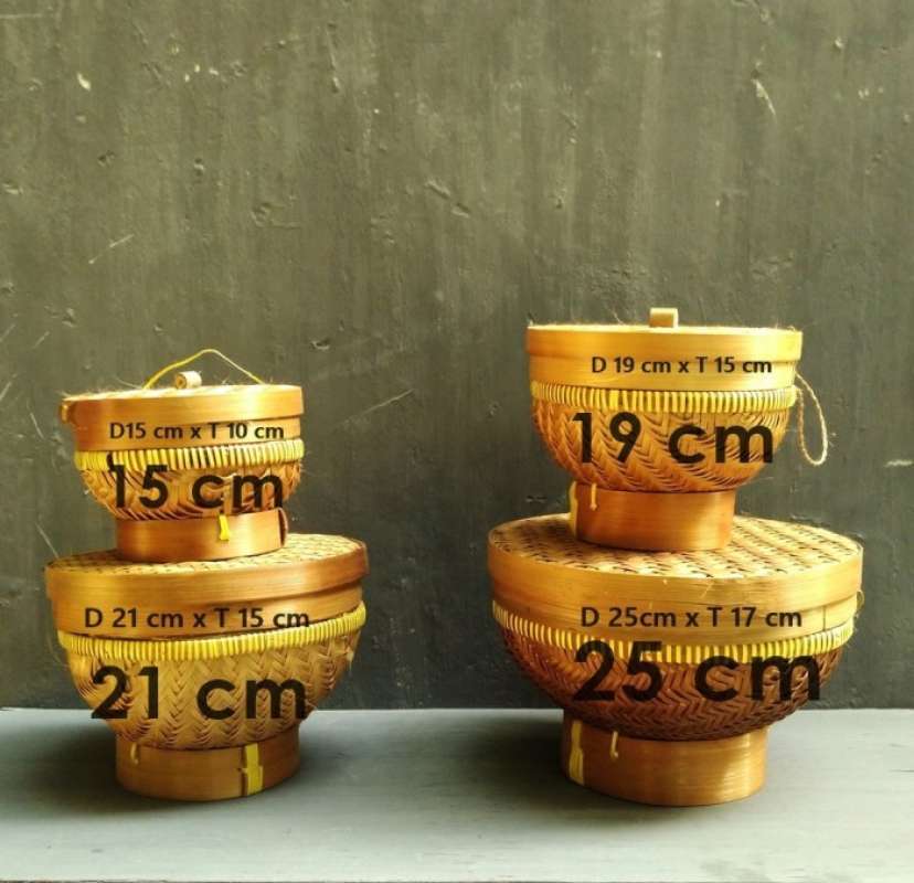 Jual Bakul /ceting Nasi Bambu Ukuran 15 Cm Pake Tutup Di Seller Sentry ...