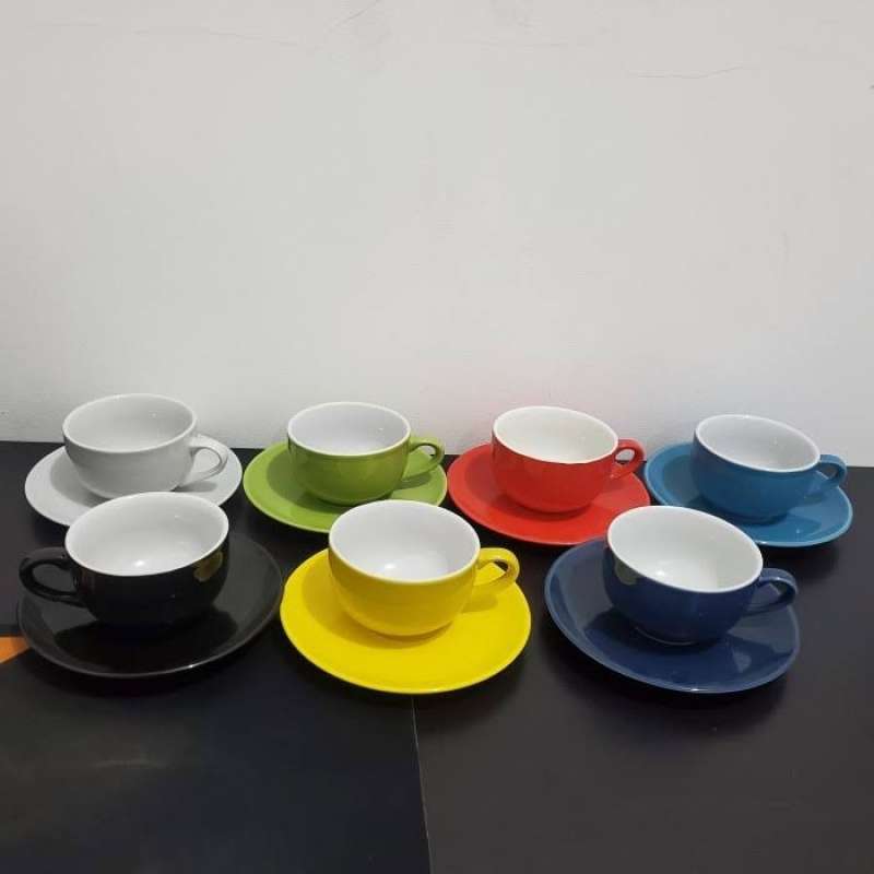 Jual Cangkir Cappucino Latte Kopin 200 Cc / Cup And Saucer 6 Pcs ...