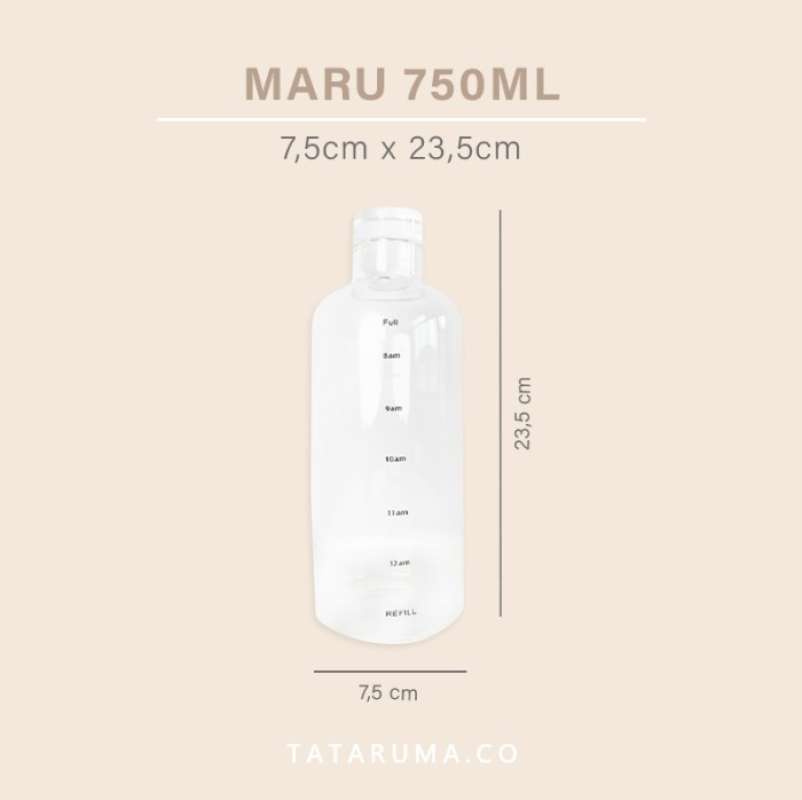 Jual Maru - Botol Kaca Refill Isi Ulang Kedap Target Waktu Motivasi ...