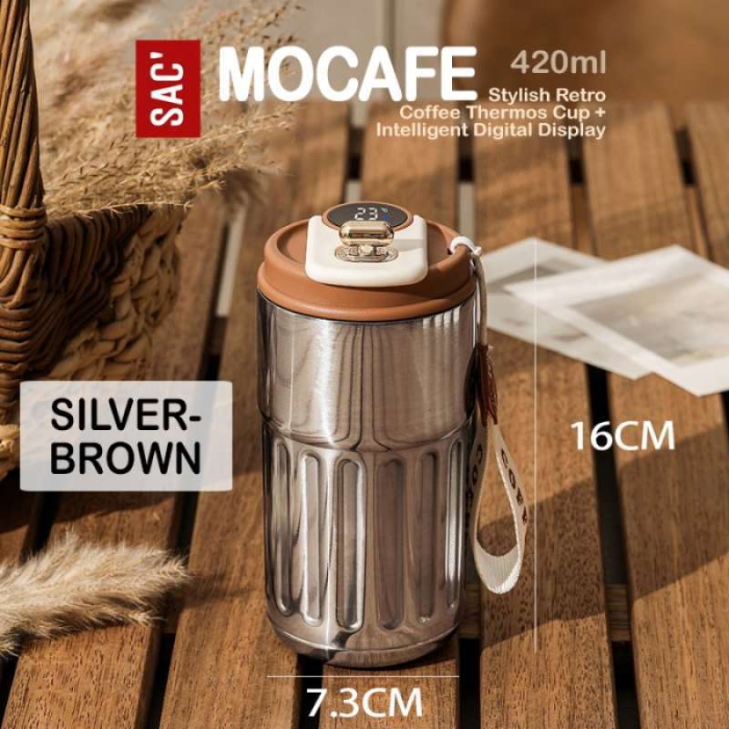 Jual Mocafe Stainless Glass Tumbler Gelas Minum Kopi Tutup Digital Display Di Seller Sentry ...