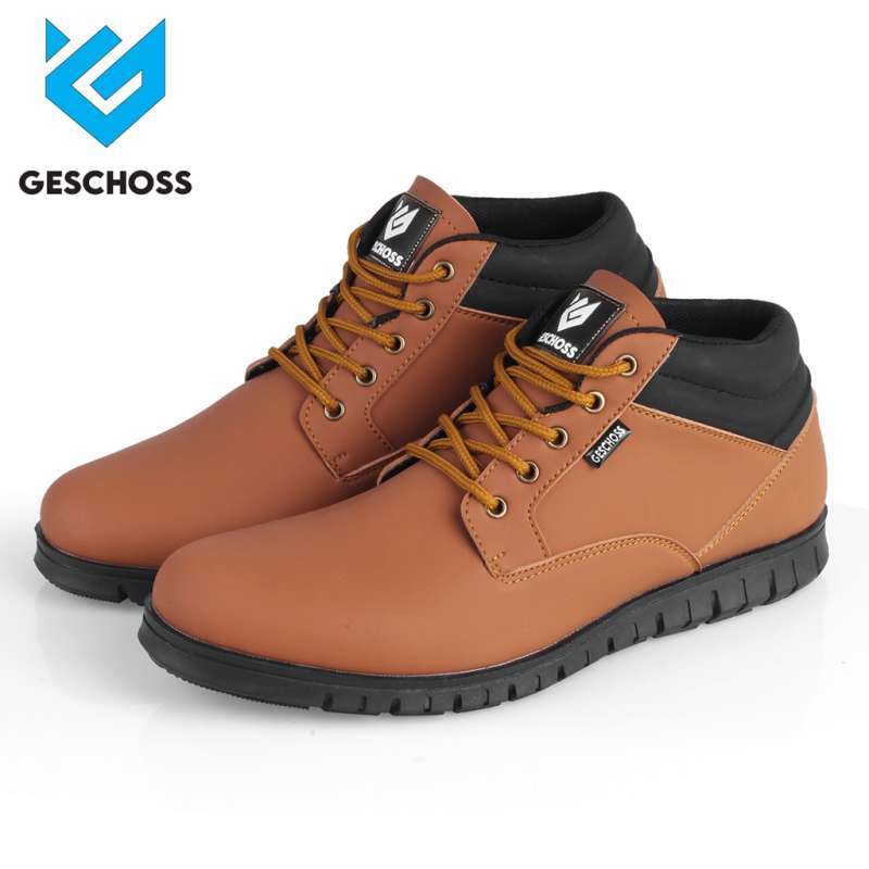 Promo Bossindo Sepatu Pria Kasual Semi Boot Warna Tan Hitam Kerja ...