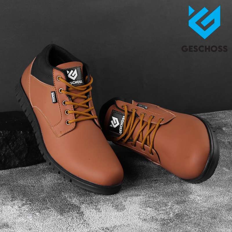 Promo Bossindo Sepatu Pria Kasual Semi Boot Warna Tan Hitam Kerja ...