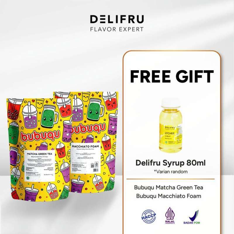 Promo Paket Bundling Powder Bubuqu Matcha Green Tea + Macchiato Foam ...