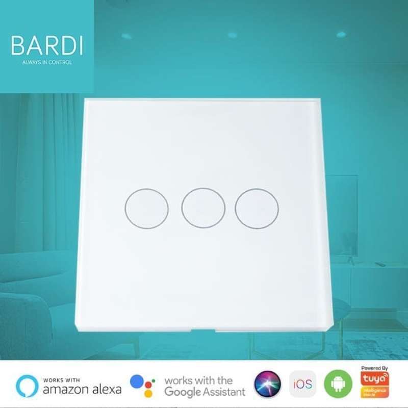 Promo Bardi Smart Wall Switch Eu3 Gang Hitam / Putih Saklar Wifi Touch ...