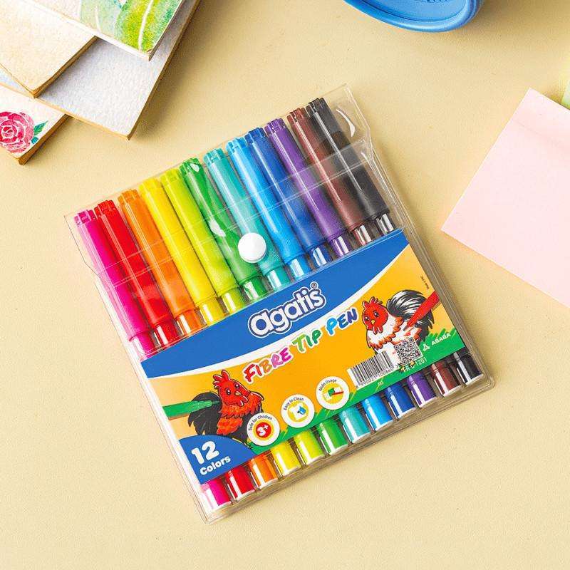 Jual Agatis Eco Spidol Warna Fibre Tip Pen 12 Warna Di Seller Asaba ...