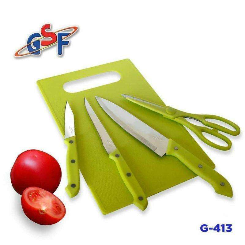 Jual Gsf Original 5 In 1 Set Pisau Dapur Gunting Talenan Stainless ...