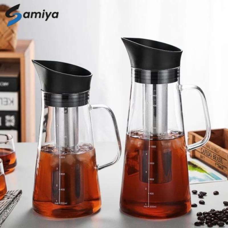 Jual Cold Brew Water Jug Coffee Tea Maker Pot High Borosilicate / Teko ...