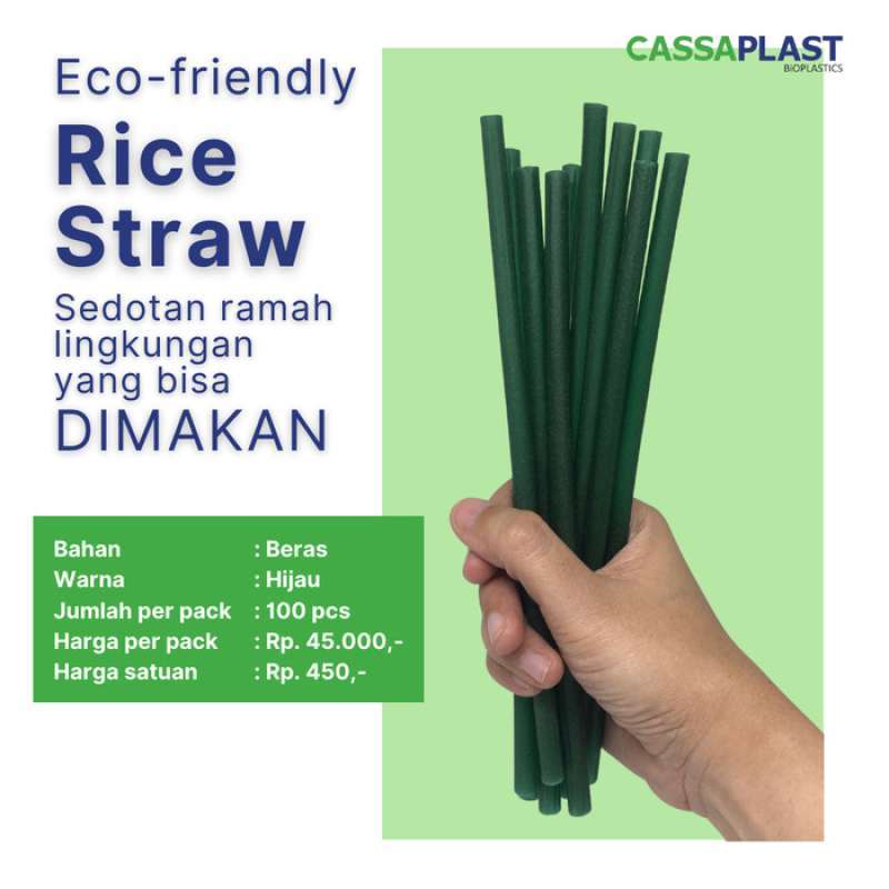 Jual Cassaplast Rice Straw Sedotan Dari Beras Yang Bisa Dimakan Per 100 ...