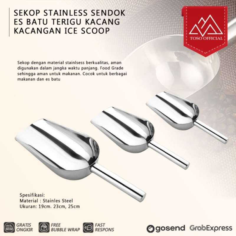 Jual Sekop Es Batu Stainless Sendok Es Tepung Beras Gula Kacang Ice ...