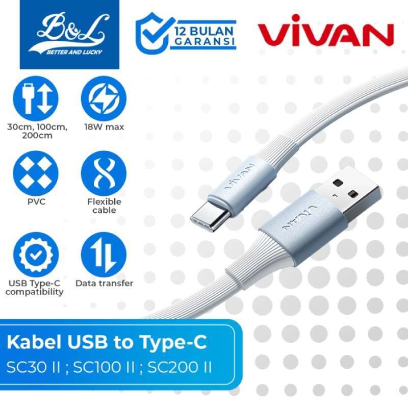 Jual Vivan Sc Ii Series Kabel Data Usb Type-c 18w Fast Charging - 1m Di ...