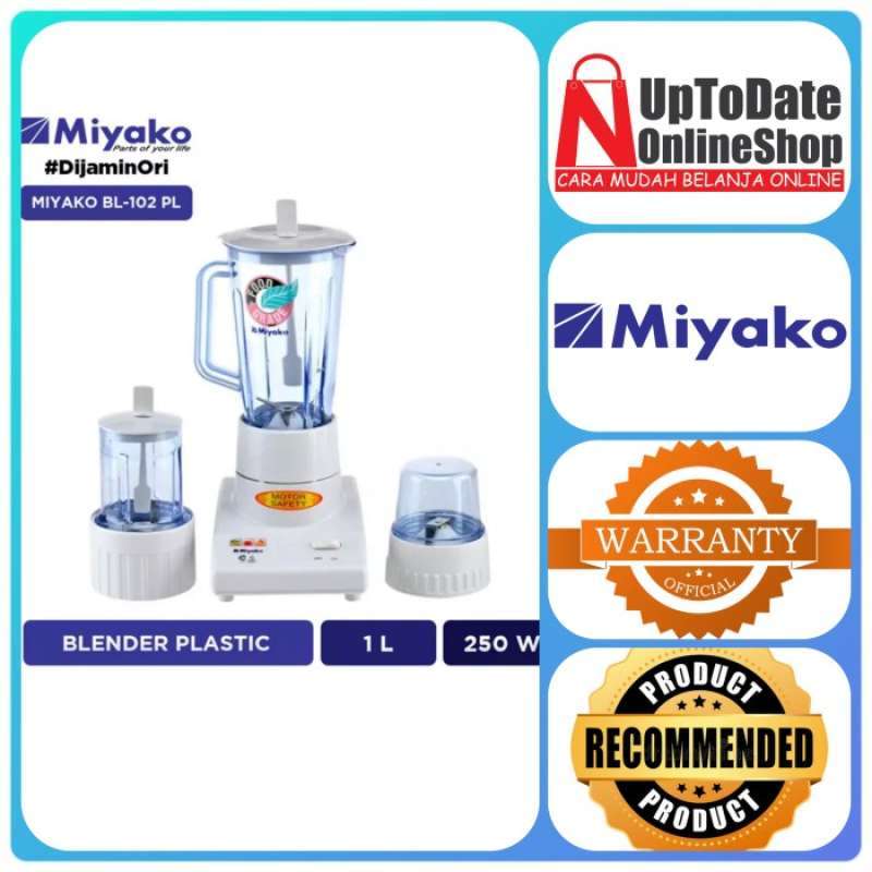Promo Blender 1l 3in1 Miyako Bl-102pl Super Low Watt Food Grade ...