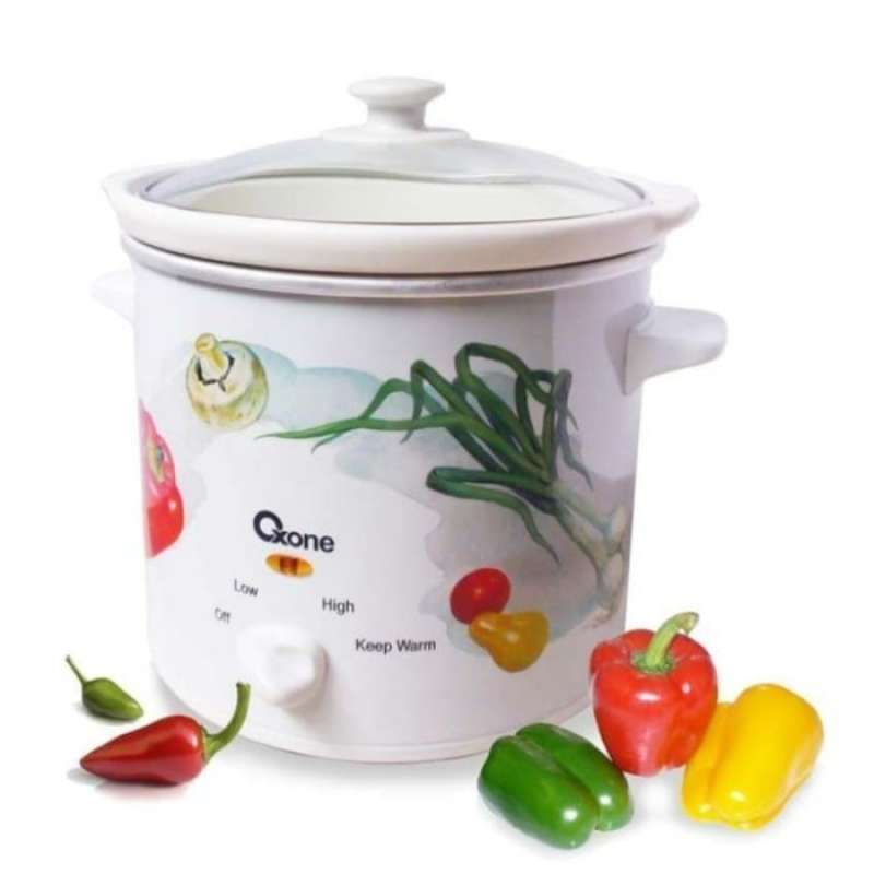 Promo Slow Cooker Oxone Ox821ro4 Panci Keramik 290 Watt 4 Liter Tutup ...