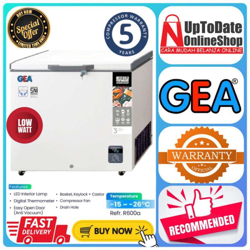 Promo Chest Freezer Gea Ab-208r Ab208r Ab 208r Super Low Watt Fast ...