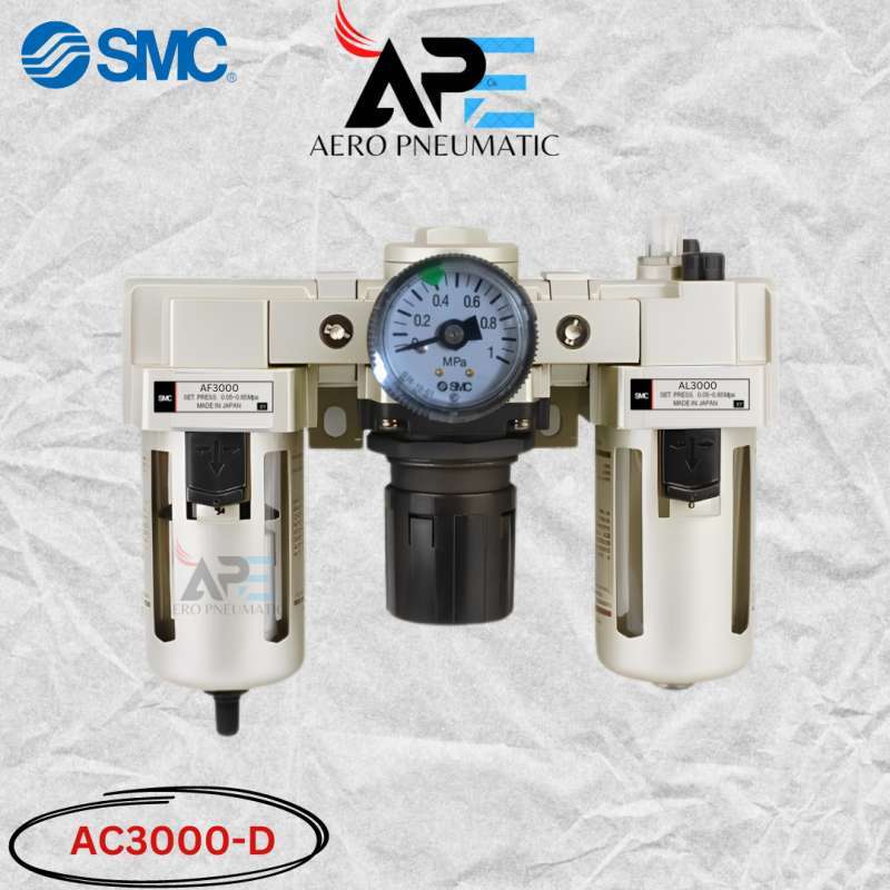 Jual Smc Ac3000-02d / Ac3000-03d Air Unit Filter Regulator Lubricator Auto Drain - Ac3000-03d Di ...